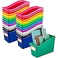 Amazon.com : Jinei 24 Pack Book Bins for Classroom Bulk Book and Binder ...