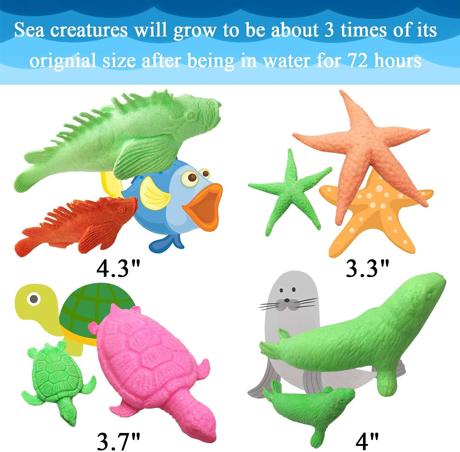 82pcs Water Growing Sea Animals Toys – Water Grow Sea Creature Animal ...