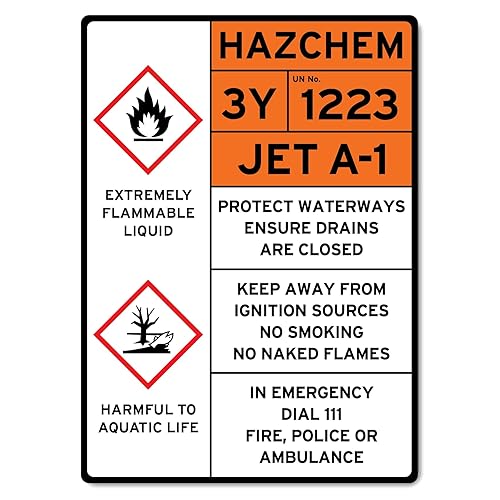 Hazchem Sign – Jet Fuel Hazchem Signs Fuel Hazchem Signs Metal Tin Sign ...