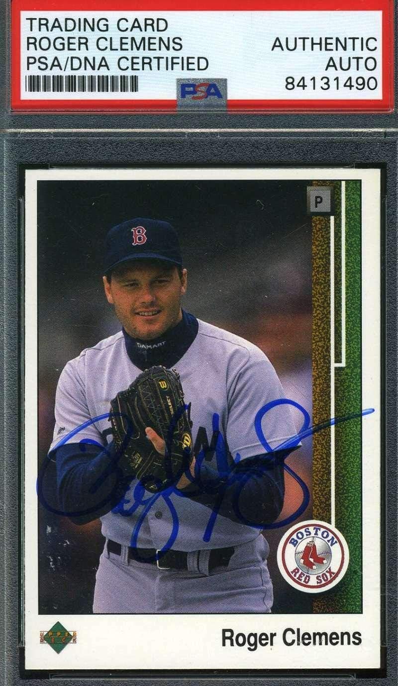 ROGER CLEMENS COA Autograph 1989 UPPER DECK Authentic Hand Signed - PSA ...