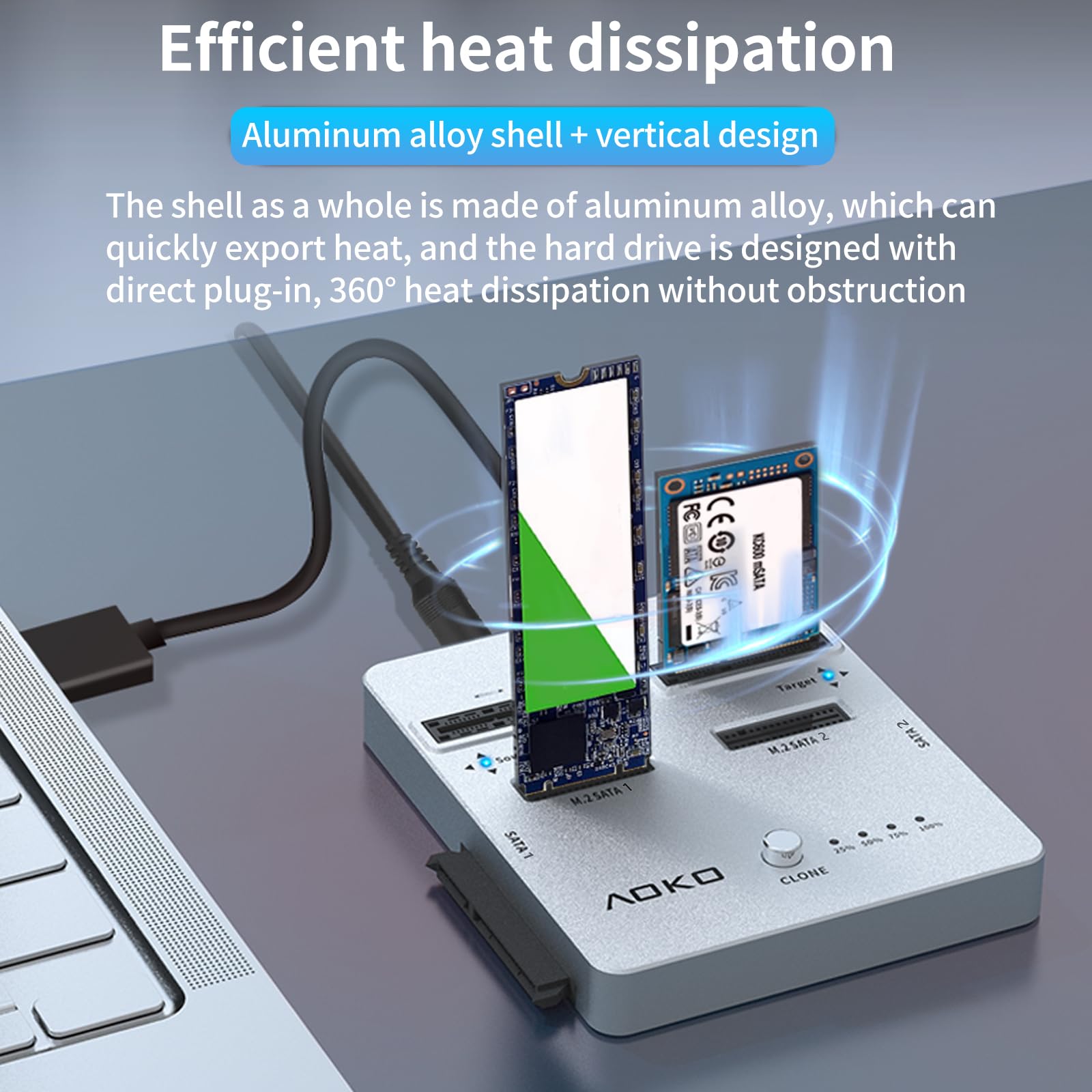 Mua AOKO Dual-Bay Hard Drive Docking Station for SATA 2.5’’/3.5’’ SSD ...