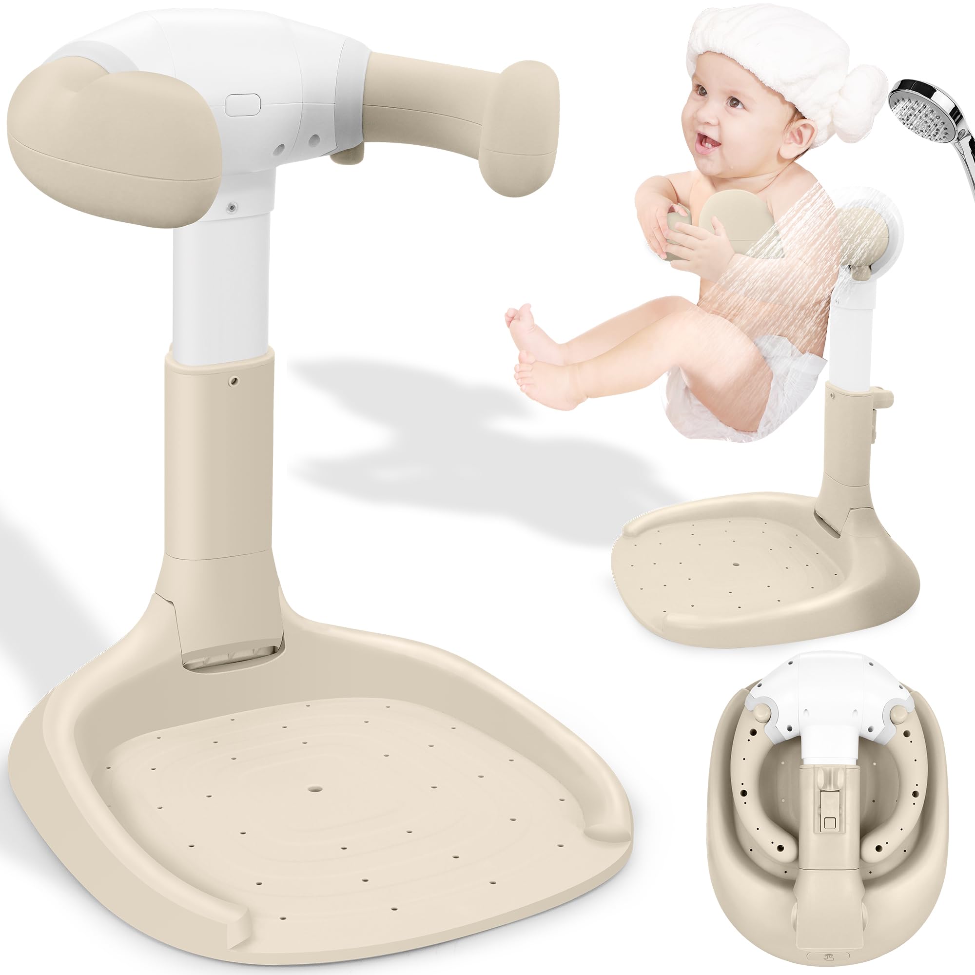 Baby Shower Stand, No-Assembly Baby Bath Stand with Enlarged Anti-Slip ...