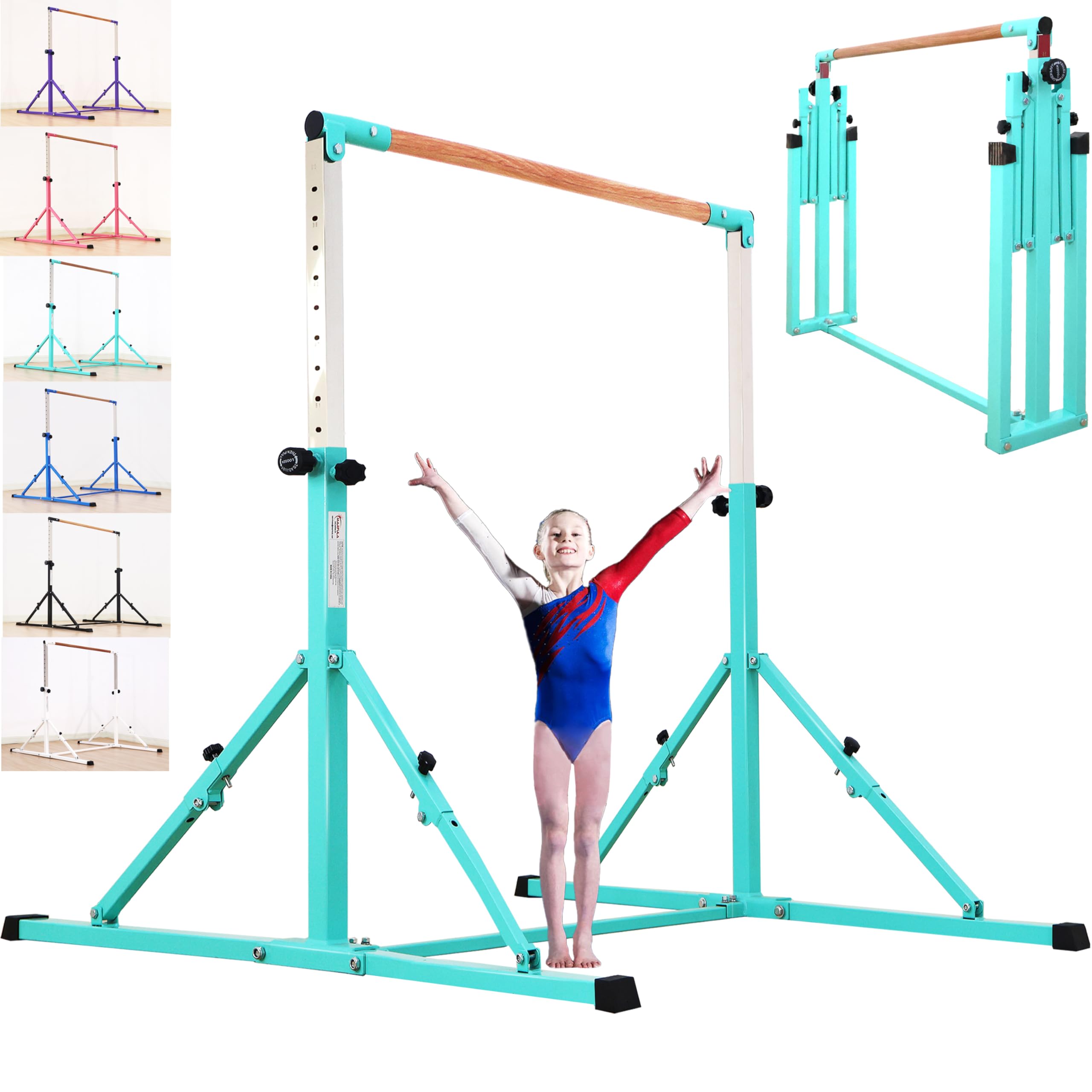 MARFULA Marfual 5 Ft Fold Gymnastic Bar Kip Bar with Mat with ...