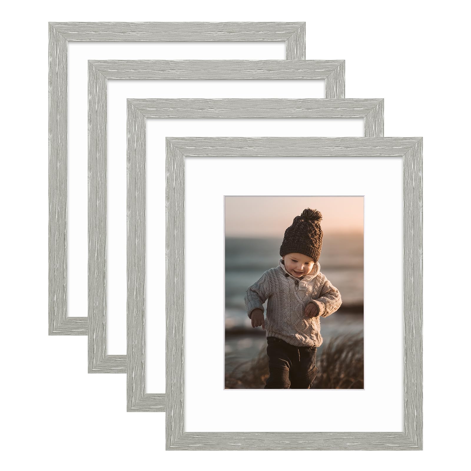 KINLINK 8x10 Picture Frames, Light Grey Photo Frames with Plexiglass ...