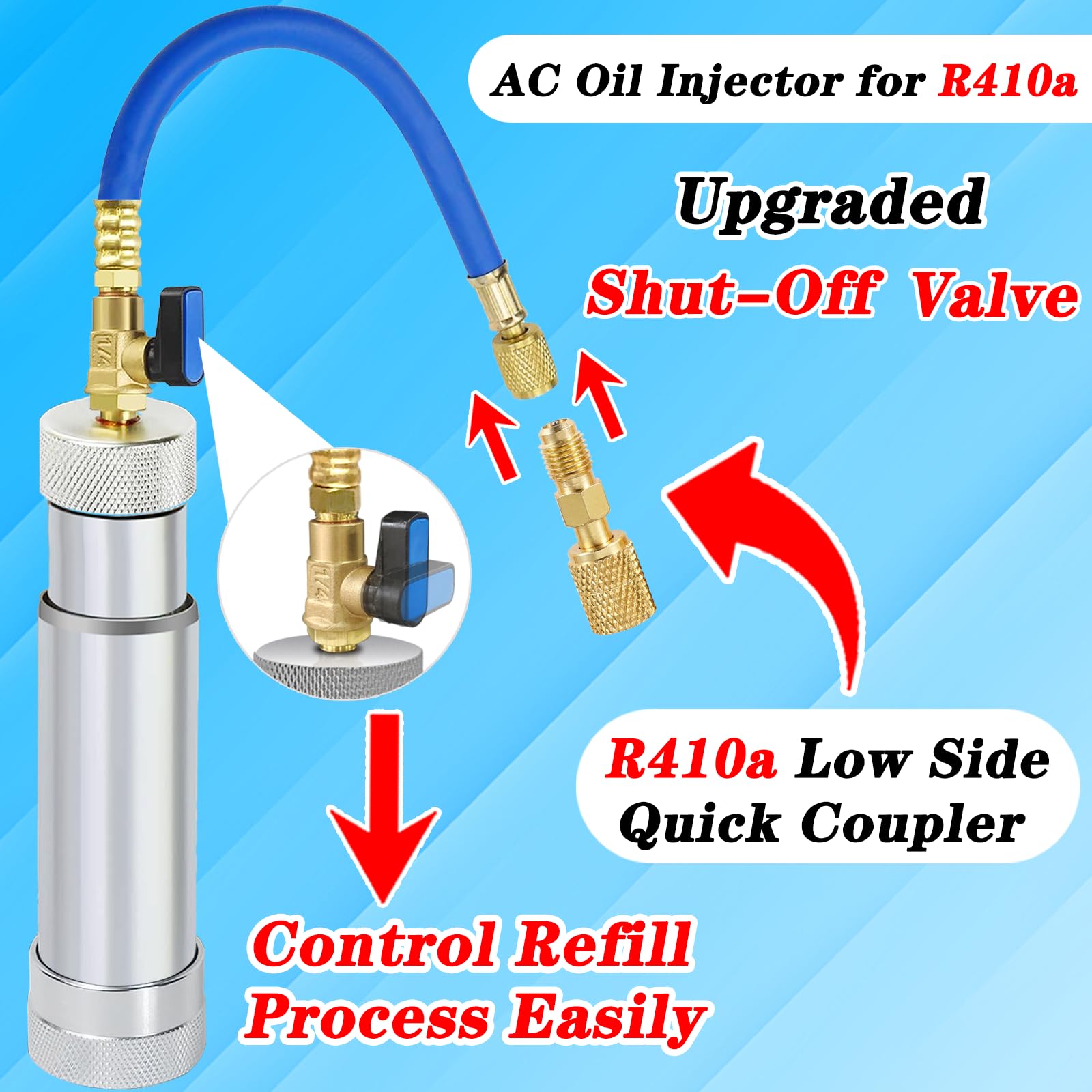 Mua AC Oil Injector for R1234yf R134a R410a, AC Dye Injector with Shut ...
