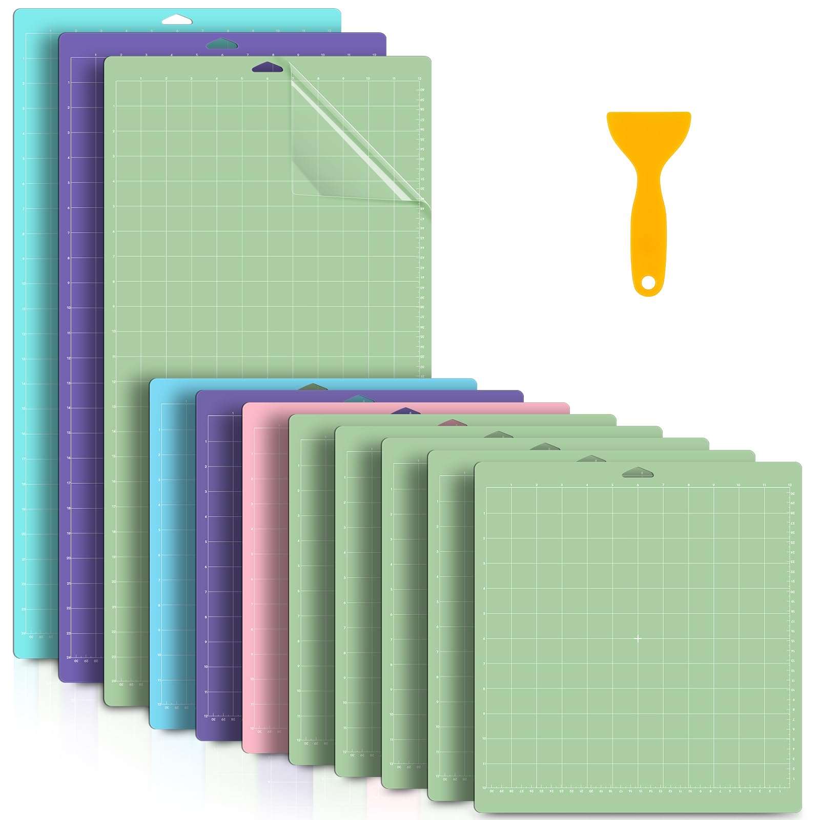 Soaoo 11 Pcs Cutting Mat Variety for Crafts Machine Gridded Quilting ...