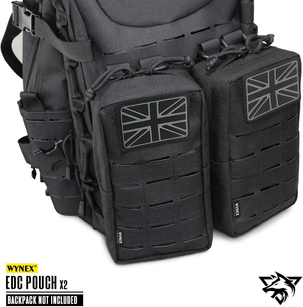 WYNEX Tactical Molle Pouches of Laser-Cut Design, 2 Pack Utility EDC ...