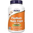Amazon.com: NOW Supplements, Psyllium Husk Caps 500 mg, Non-GMO Project ...
