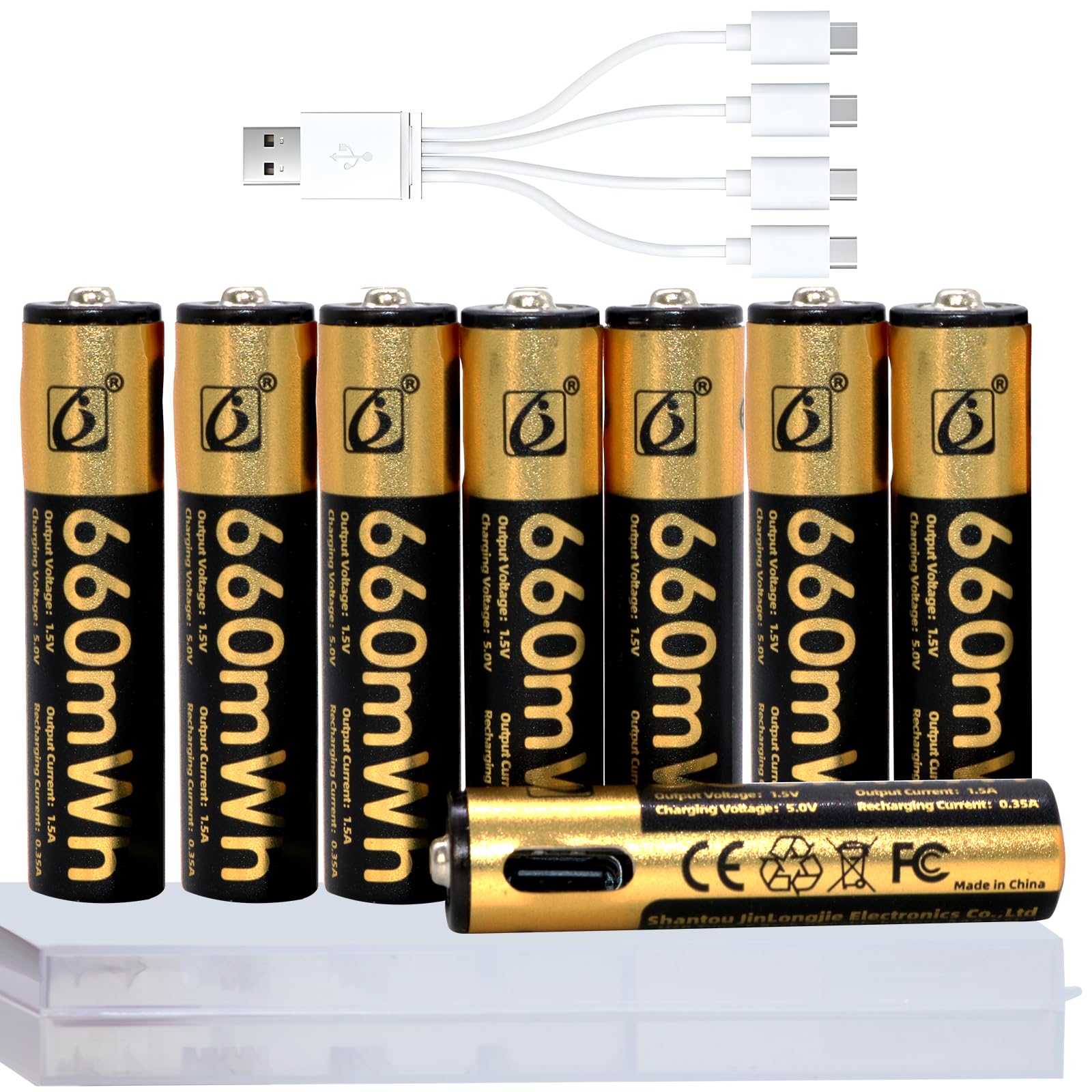 Tosiicop AAA Rechargeable Lithium Batteries - 8 Pack USB-C Rechargable ...