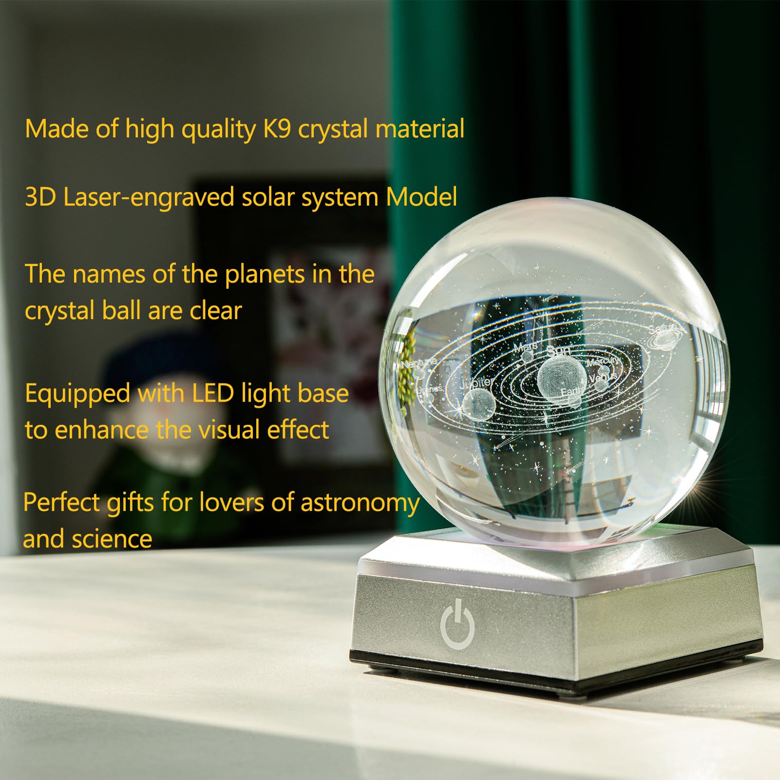 Mua ERWEI 3D Solar System Model Crystal Ball 3.15" Laser Engraved ...