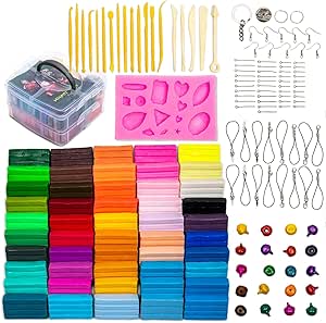 Amazon.com: Polymer Clay Starter Kit, Oven Bake Modeling Clay with ...