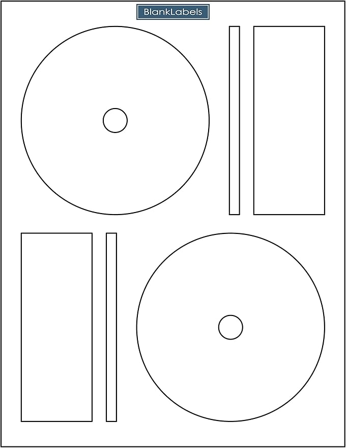 Amazon.com : 200 CD/DVD Labels Blank Labels Brand fits Memorex Full ...