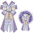 Amazon.com: Large Purple Lavender Spring Bows for Wreath, Spring ...