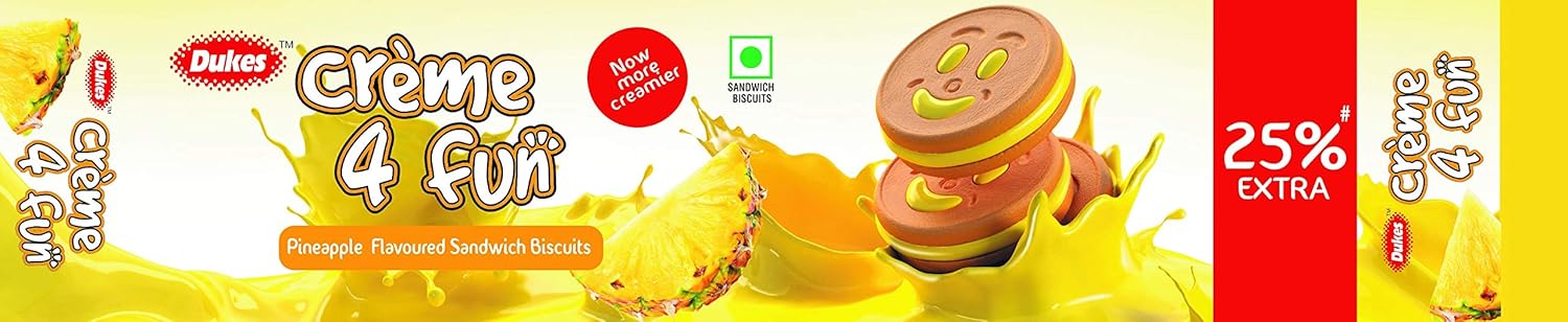 Dukes Cream 4 Fun Biscuits, Pineapple, 150 g: Amazon.in: Grocery ...