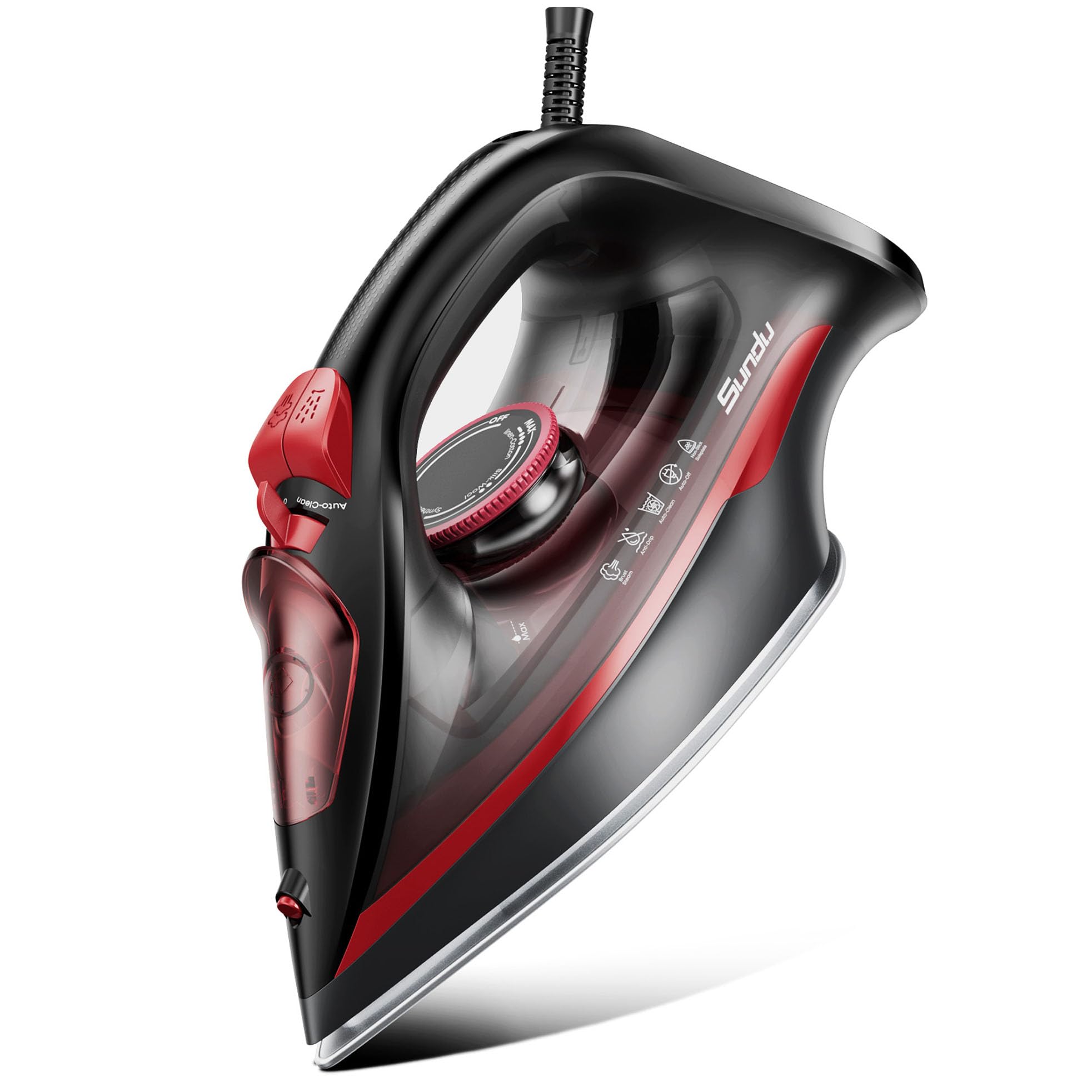 Steam Iron for Clothes with Irons Burst of Steam, 1500W Iron Non-Stick ...