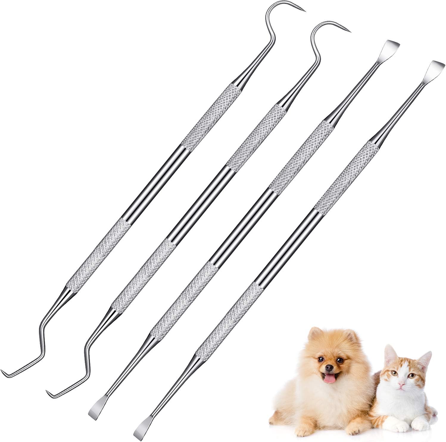 Amazon.com : Mudder 4 Pieces Pet Tooth Scaler and Scraper Set Stainless ...