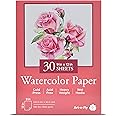 Amazon.com : Watercolor Paper Pad 9X12" 30 Sheets - Cold Press Water ...