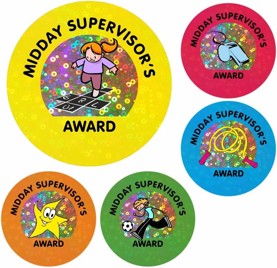 Sparkly Midday Supervisors Award Stickers: Amazon.co.uk: Office Products
