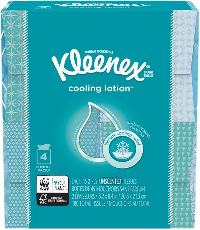 Kleenex Cool Touch Tissues, Upright - 50 Count - 4 Pack - Graphics May ...