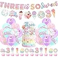 Amazon.com: Three is So Sweet Ice Cream Birthday Party Decorations ...
