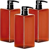 Amazon.com: Youngever 3 Pack Pump Bottles for Shampoo 32 Ounce (1 Liter), Square Empty Shampoo ...