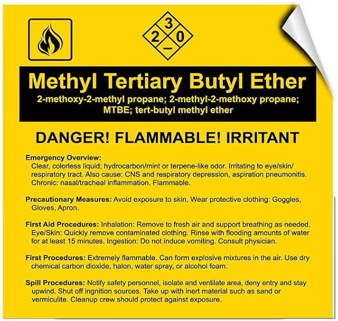 Amazon.com : Methyl Tertiary Butyl Ether 2-Methoxy- 2-Methyl Propane ...