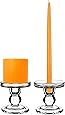 Amazon.com: CYS EXCEL Glass Candle Holders for 3" Pillar or 3/4" Taper Candle. Candle Holder ...
