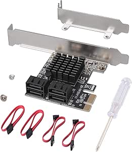 Amazon.com: SATA Card 4 Port with 4 SATA Cables, 6 Gbps SATA 3.0 ...