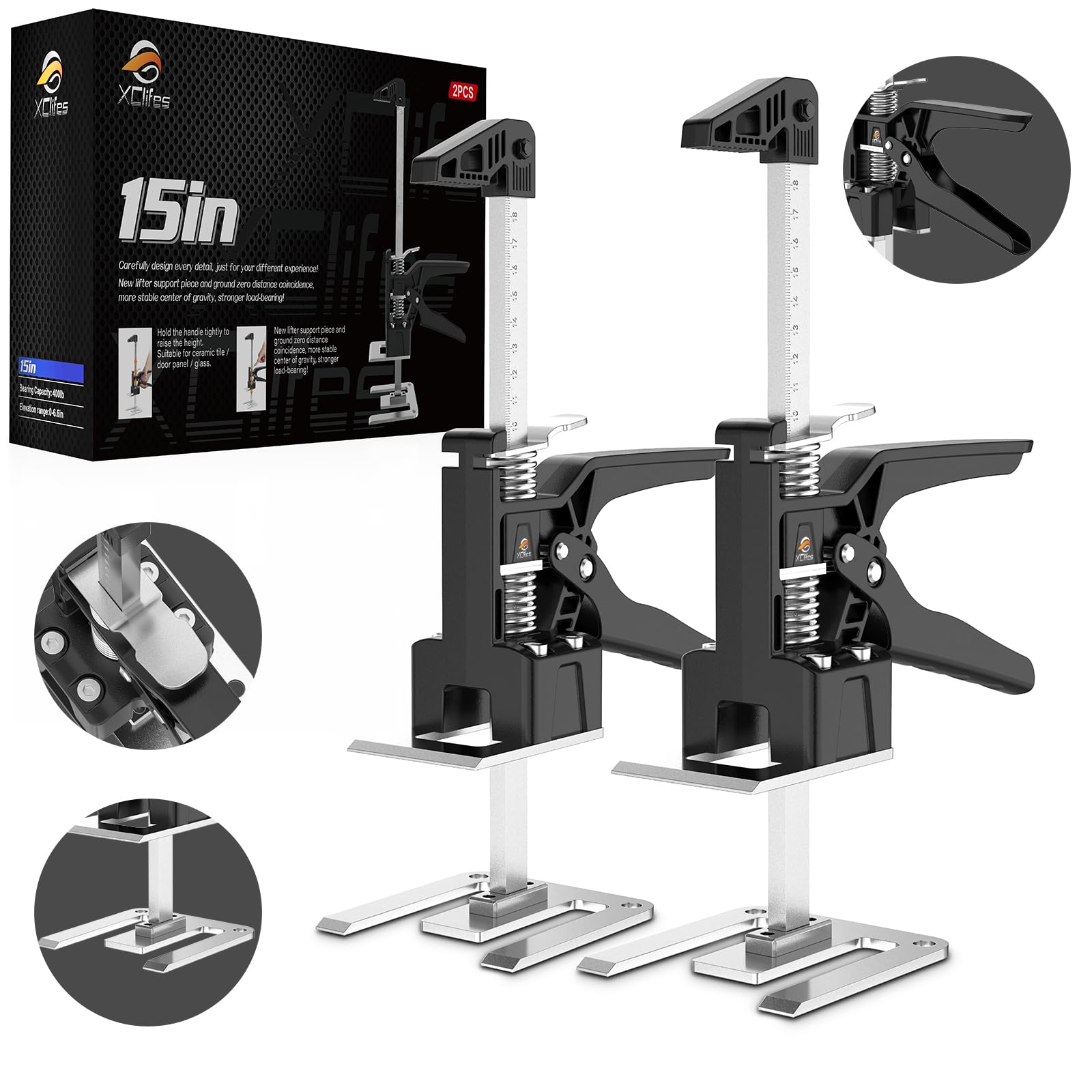 XClifes Labor Saving Handle 2 Pack,15 In Construction Jack, Wall Tile ...