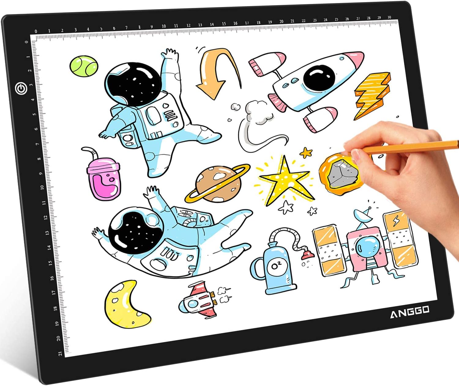 A4 LED Light Box Drawing, ANGGO Stepless Brightness LED Copy Board ...