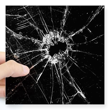 CafePress Broken Glass 1 Sticker Square Bumper Sticker Car Decal, 3"x3 ...