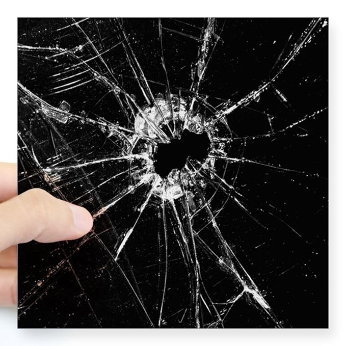 CafePress Broken Glass 1 Sticker Square Bumper Sticker Car Decal, 3"x3 ...