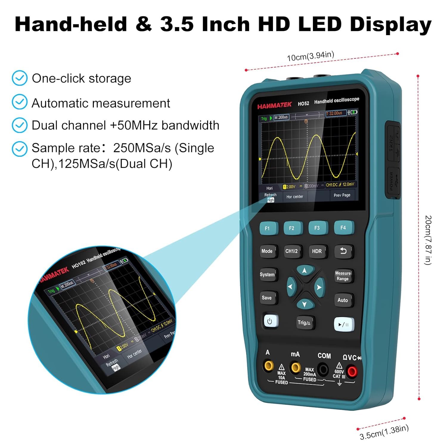 Mua Digital Oscilloscope Handheld Digital Oscilloscope with 50Mhz ...