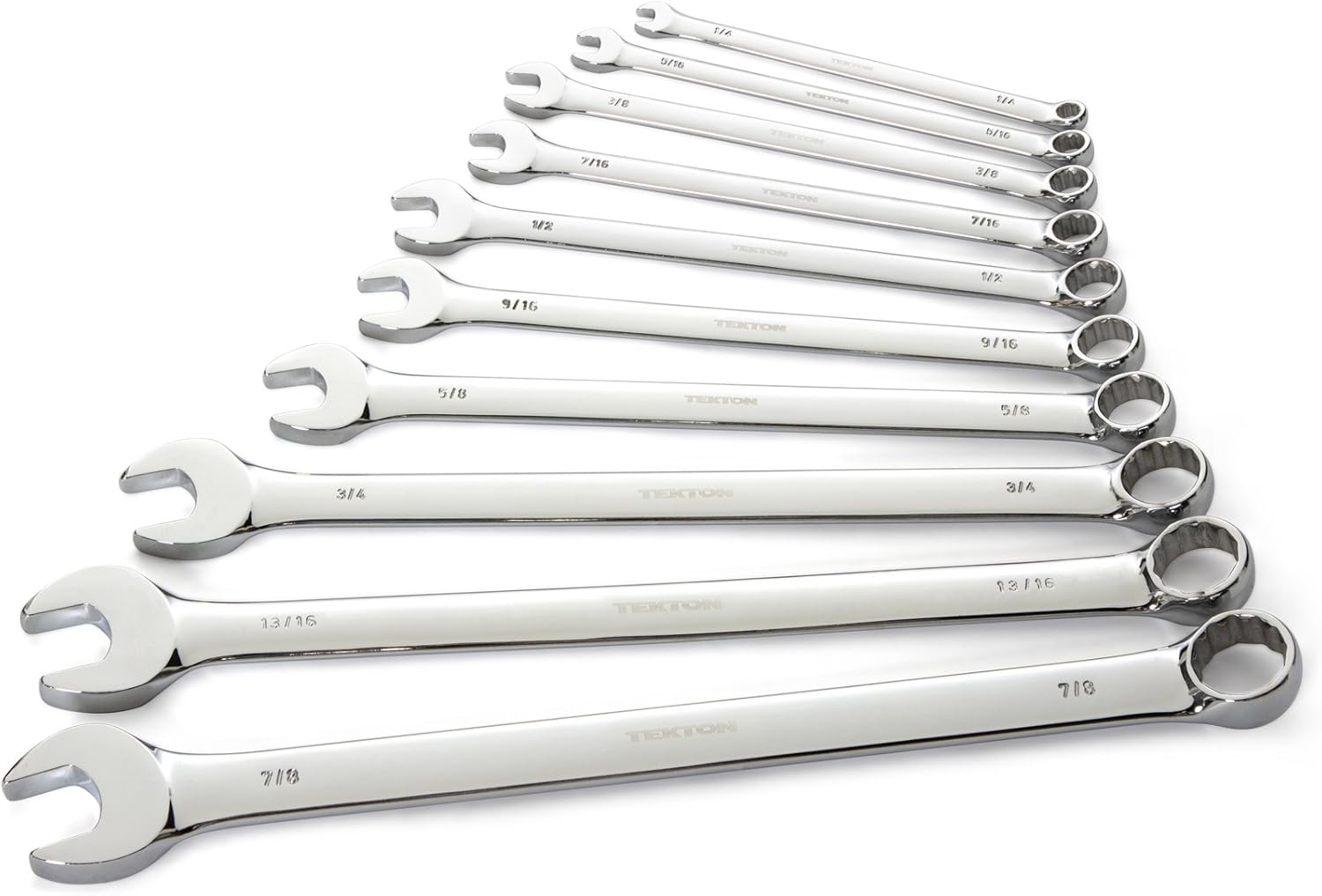 TEKTON 1922 1/4-7/8-Inch Cr-V Extra Long Combination Wrench Set, Inch ...