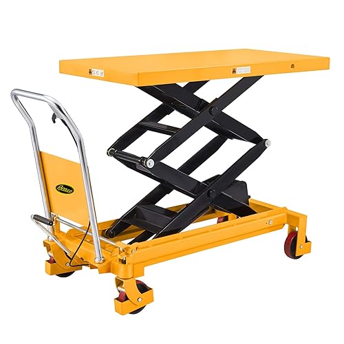 APOLLO Lift Table Cart Manual Double Scissor Lift Table Hydraulic Cart ...