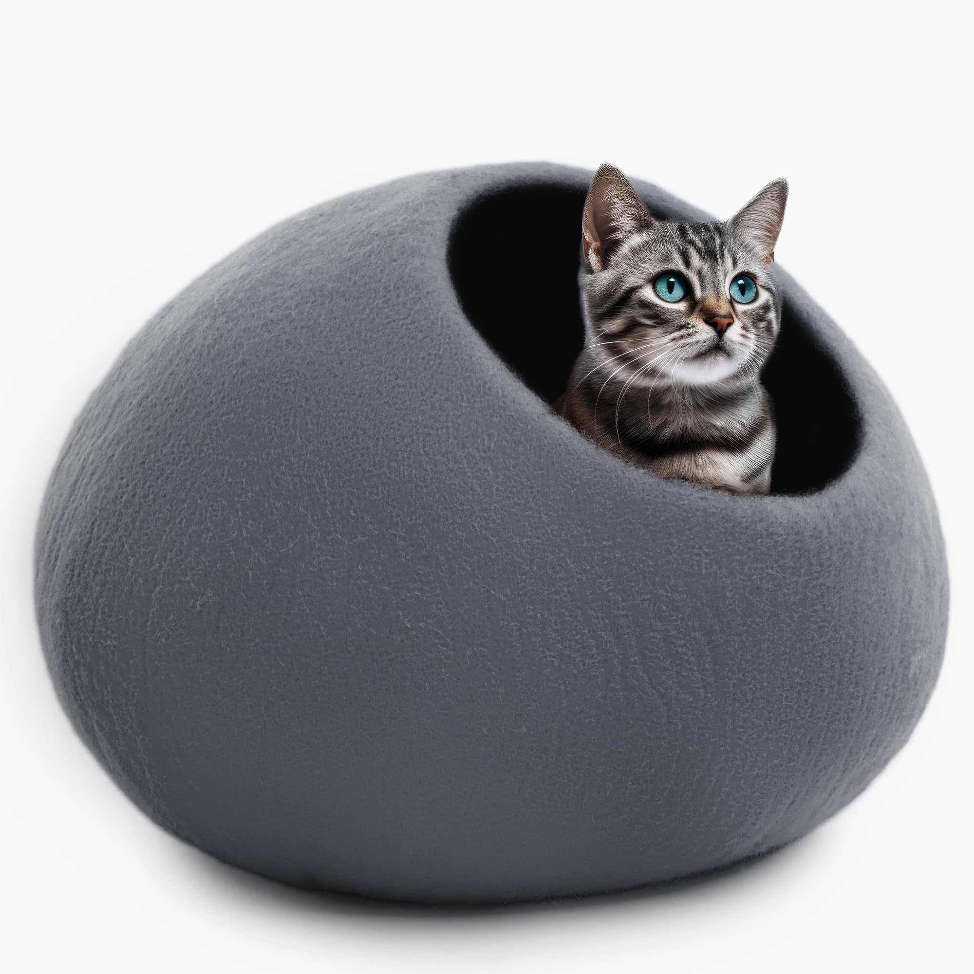 Woolygon Premium Wool Cat Cave Bed - Felt Cat Cave Handmade from 100% ...