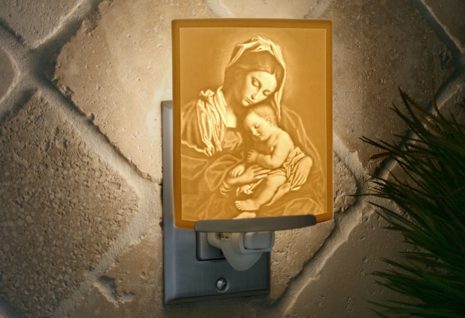 The Porcelain Garden Madonna & Child Night Light-Mother Mary Porcelain ...