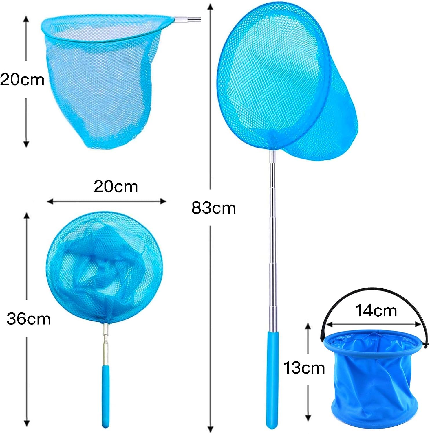 5PCS Kids Telescopic Butterfly Nets Fishing Nets Extendable Bugs ...
