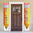 Amazon.com: Welcome Back to School Party Decorations Porch Sign Hanging ...