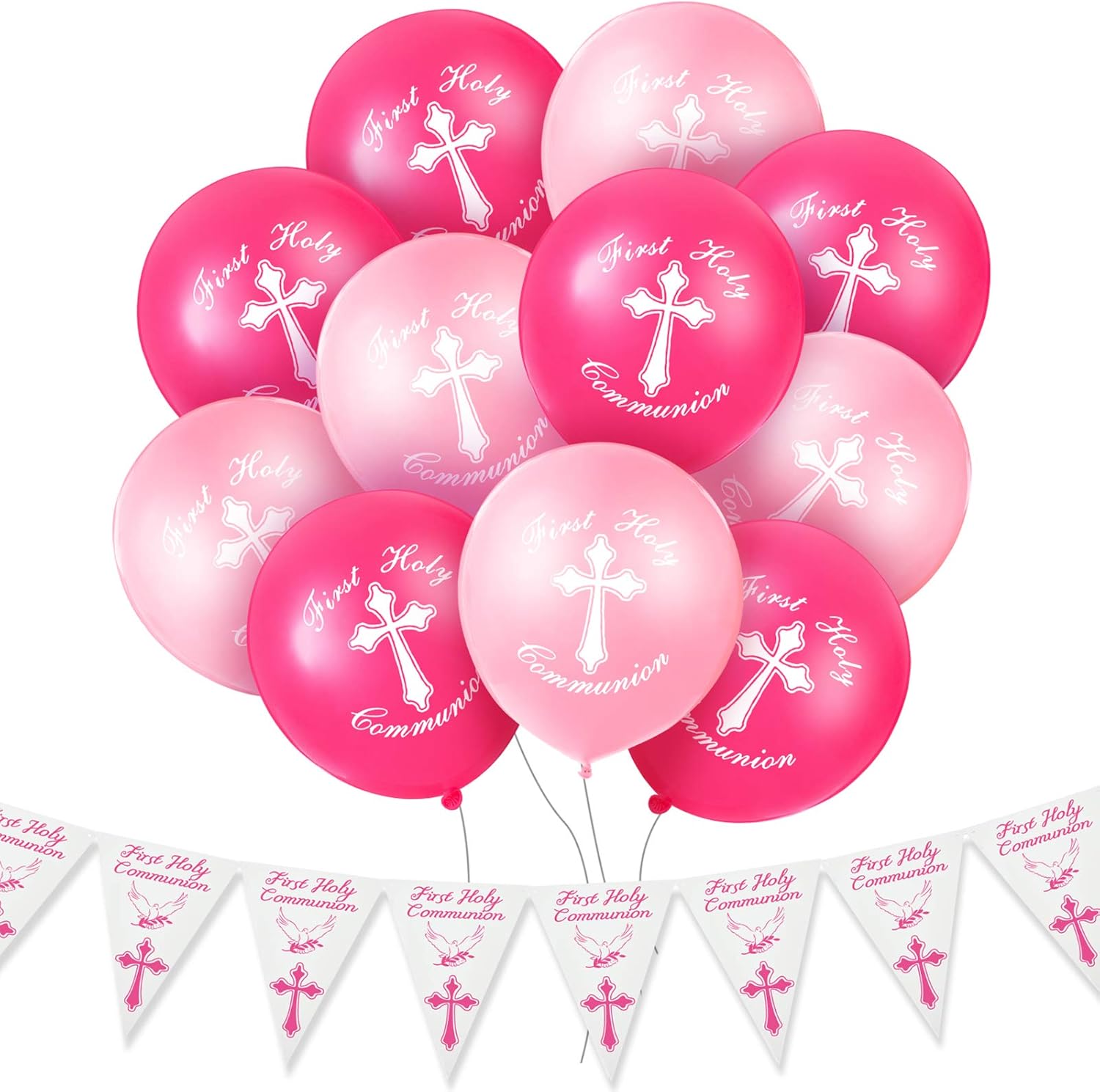 Gejoy First Communion Decorations Set, Includes 20 Pieces First Holy ...