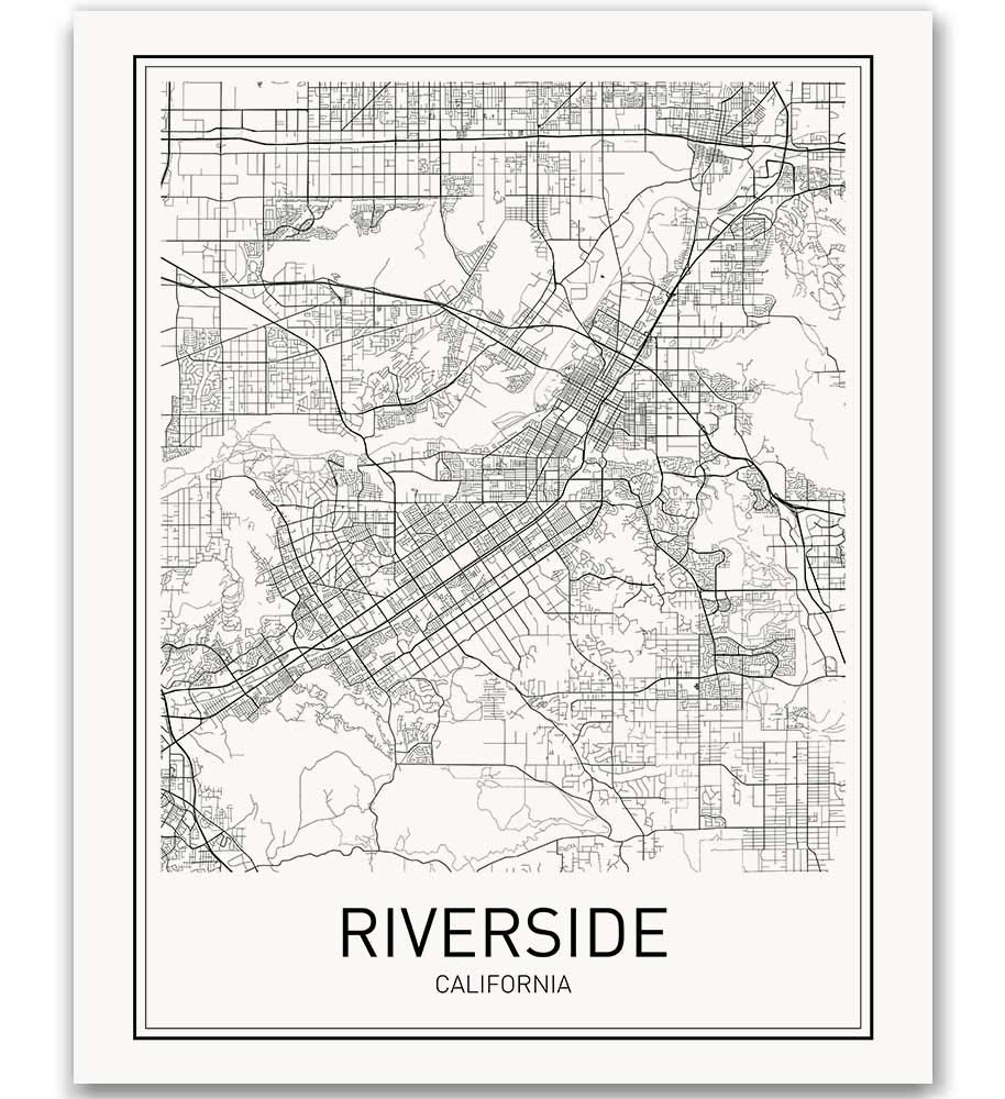 Amazon.com: Riverside Poster Map of Riverside Map City Map Posters ...