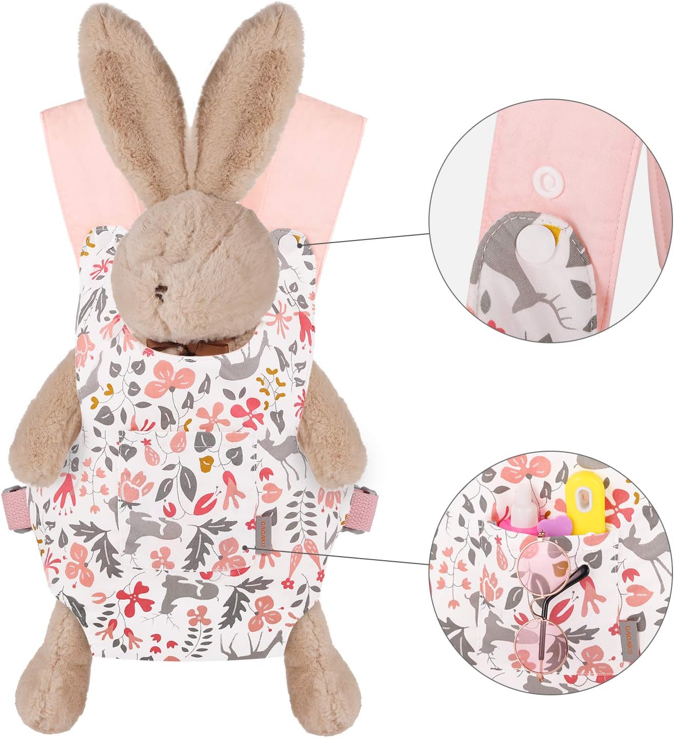 GAGAKU Baby Doll Carrier Front and Back Stuffed Toy Carrying Cross ...