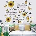 Amazon.com: Inspirational Quote Sunflower Wall Stickers - Removable ...