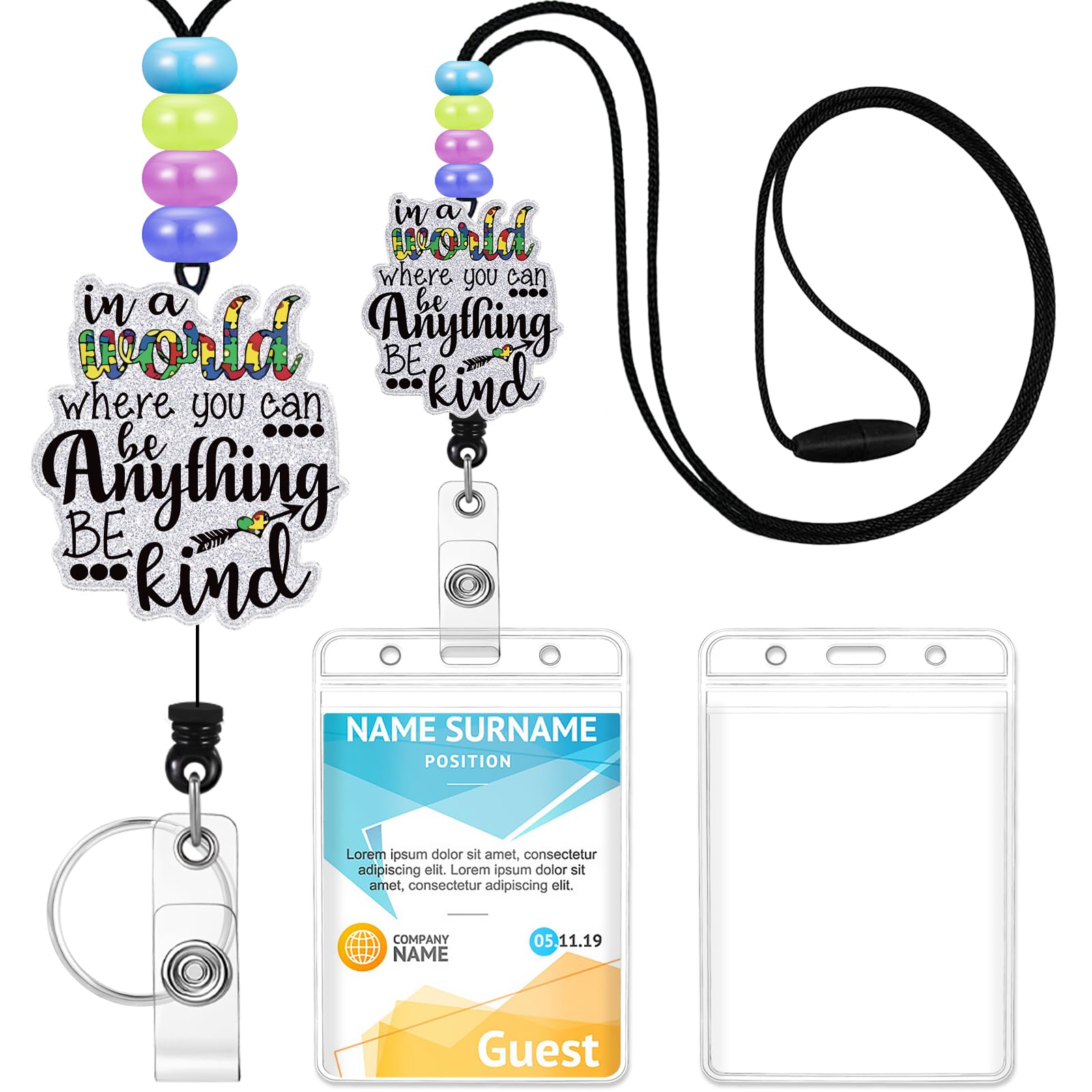 Plifal Teacher Lanyards for Id Badges Reel Retractable Keys Holder Cute ...