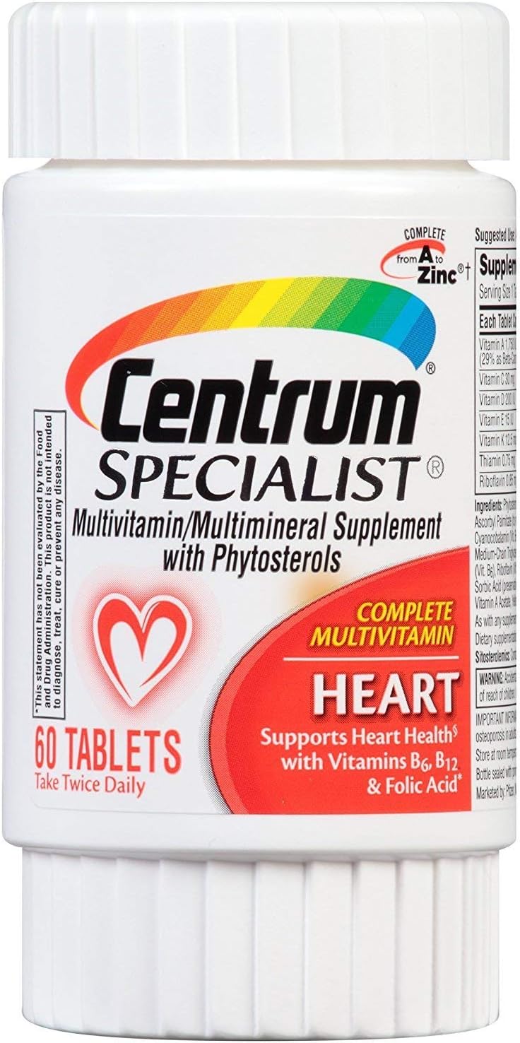 Centrum Specialist Heart Tabs 60 ea (Pack of 2) - Pack of 4 ...