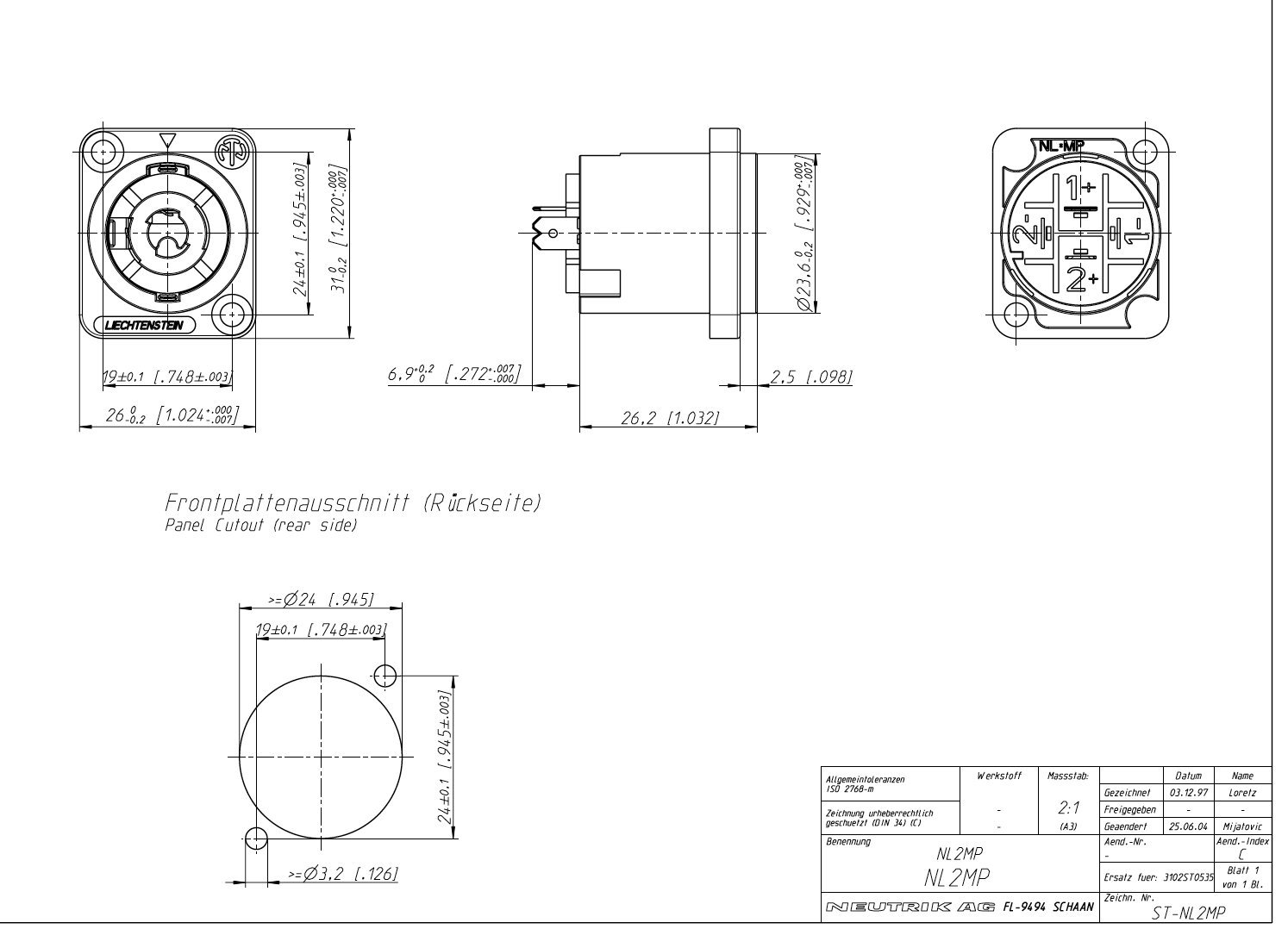 Mua NL2MP (Pack of 4) Chassis Mount Solder, 2 Pole Type Speakon ...