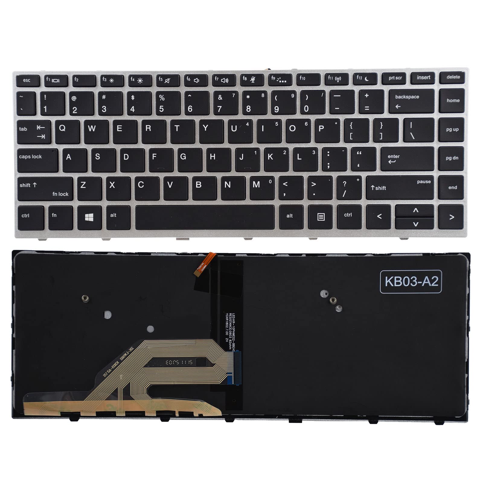 SUNMALL Replacement Backlit Keyboard Compatible with HP ProBook 430 G5 ...