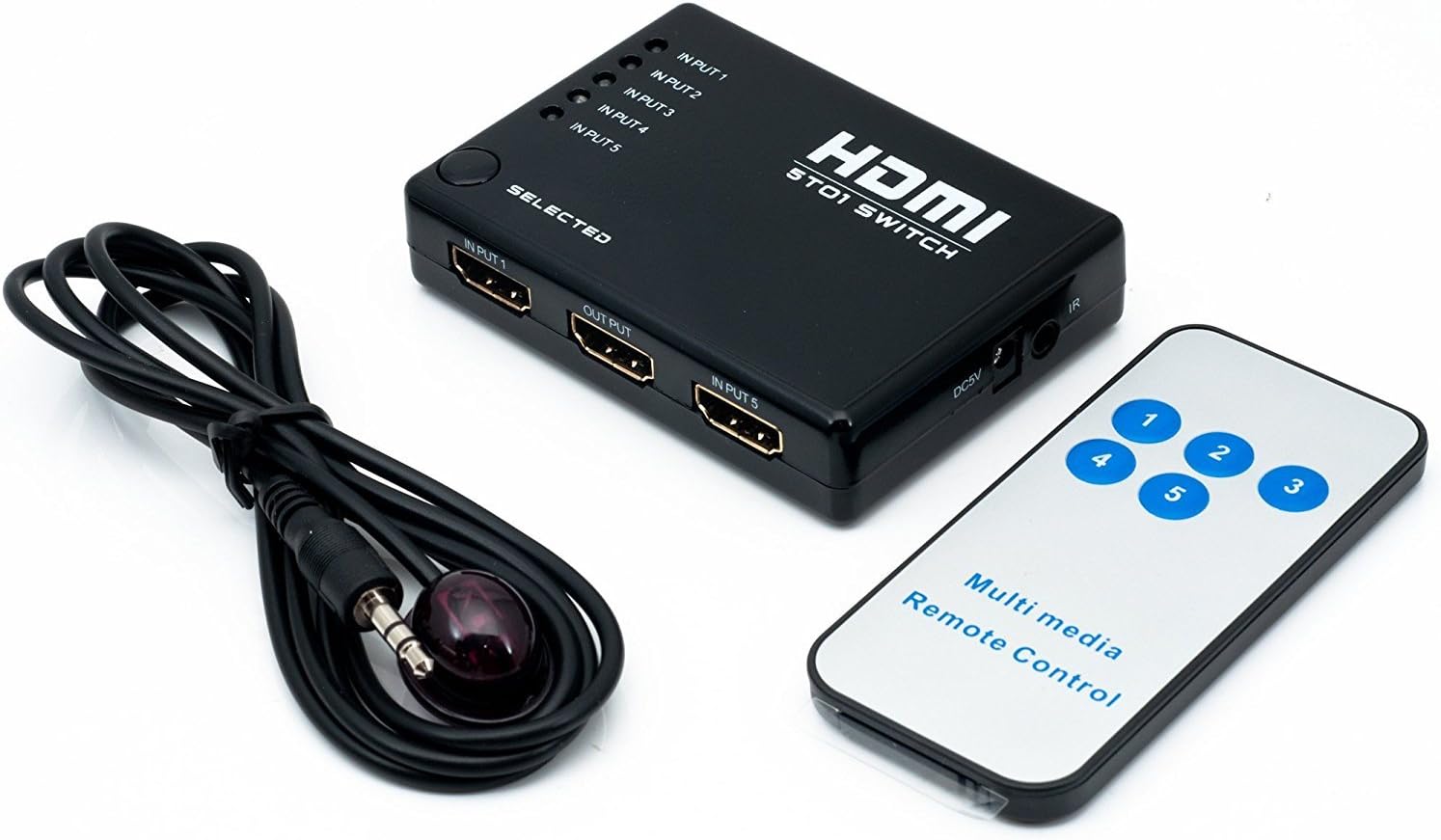 QUMOX 5 port Commutateur HDMI HUB 1080p Switch Splitter + Télécommande ...