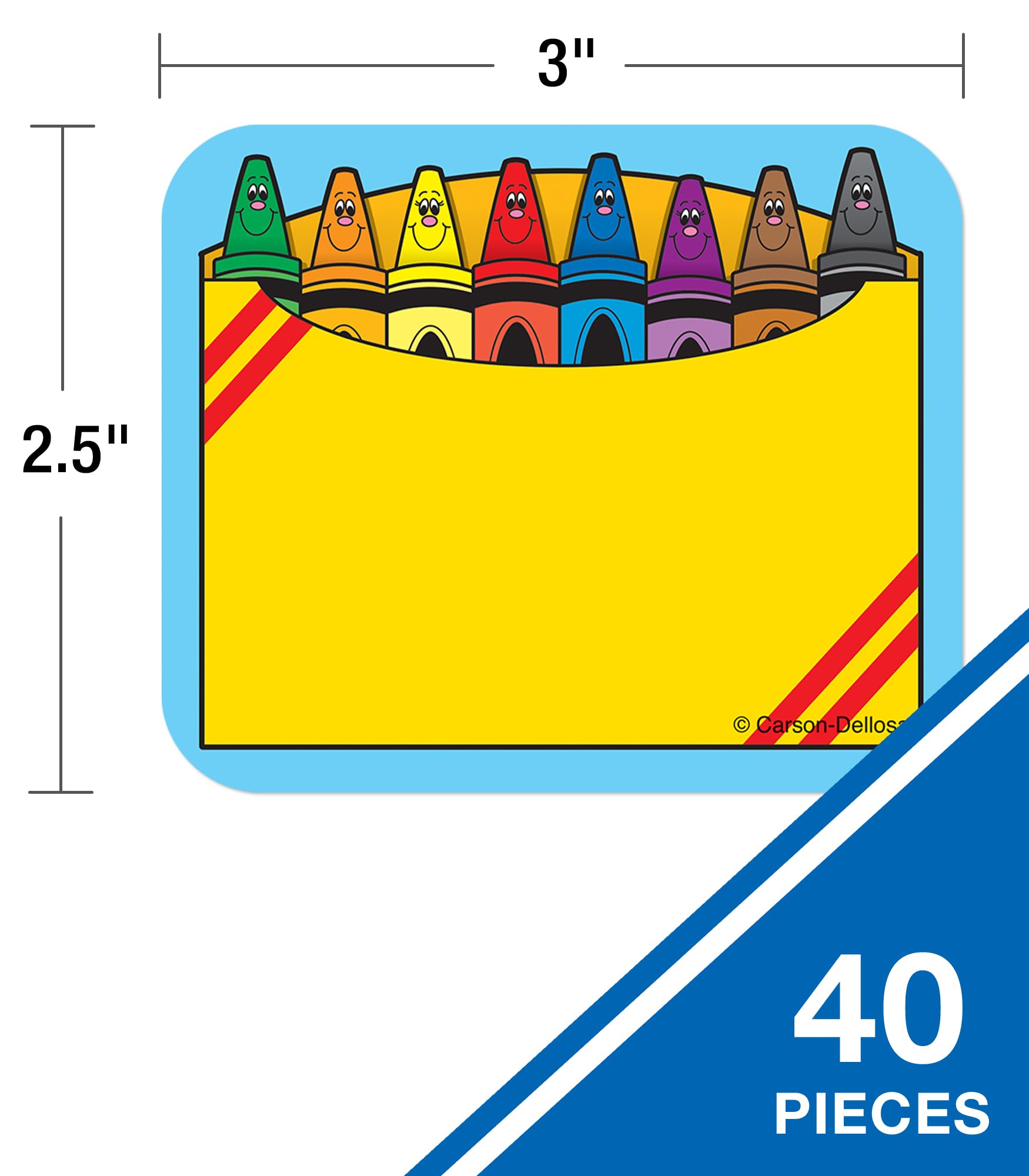 Mua Carson Dellosa 40pc Crayon Name Tags, Back to School Stickers ...