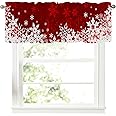 Amazon.com: AWJTNCQ Winter Christmas Valances for Windows Red White ...